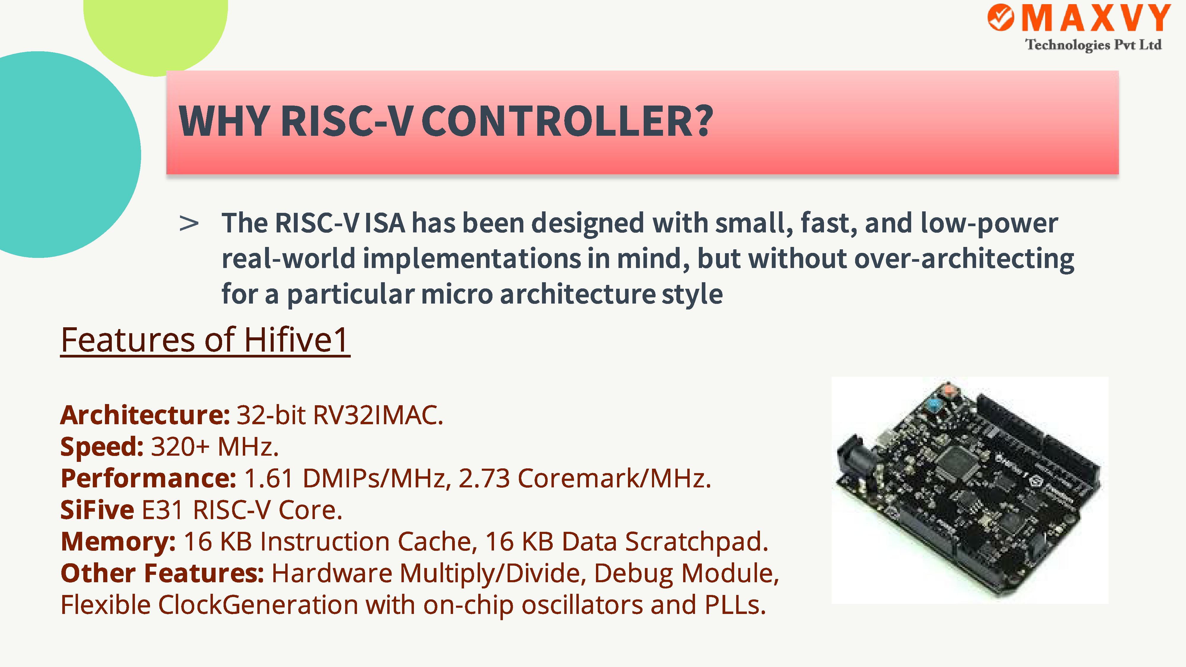 RISC V RV32I - Software Solution | Maxvy Technologies